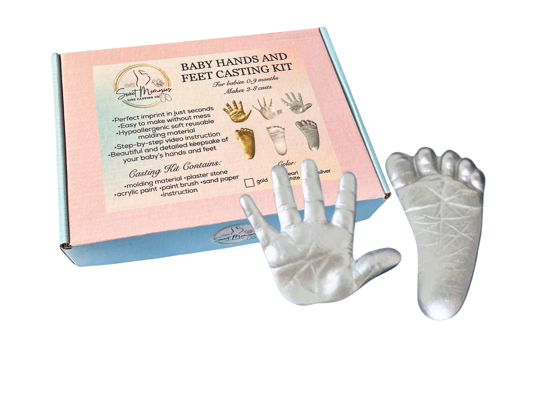 DIY hand and foot casting kit for baby and paw casting kit for dog/cat ...