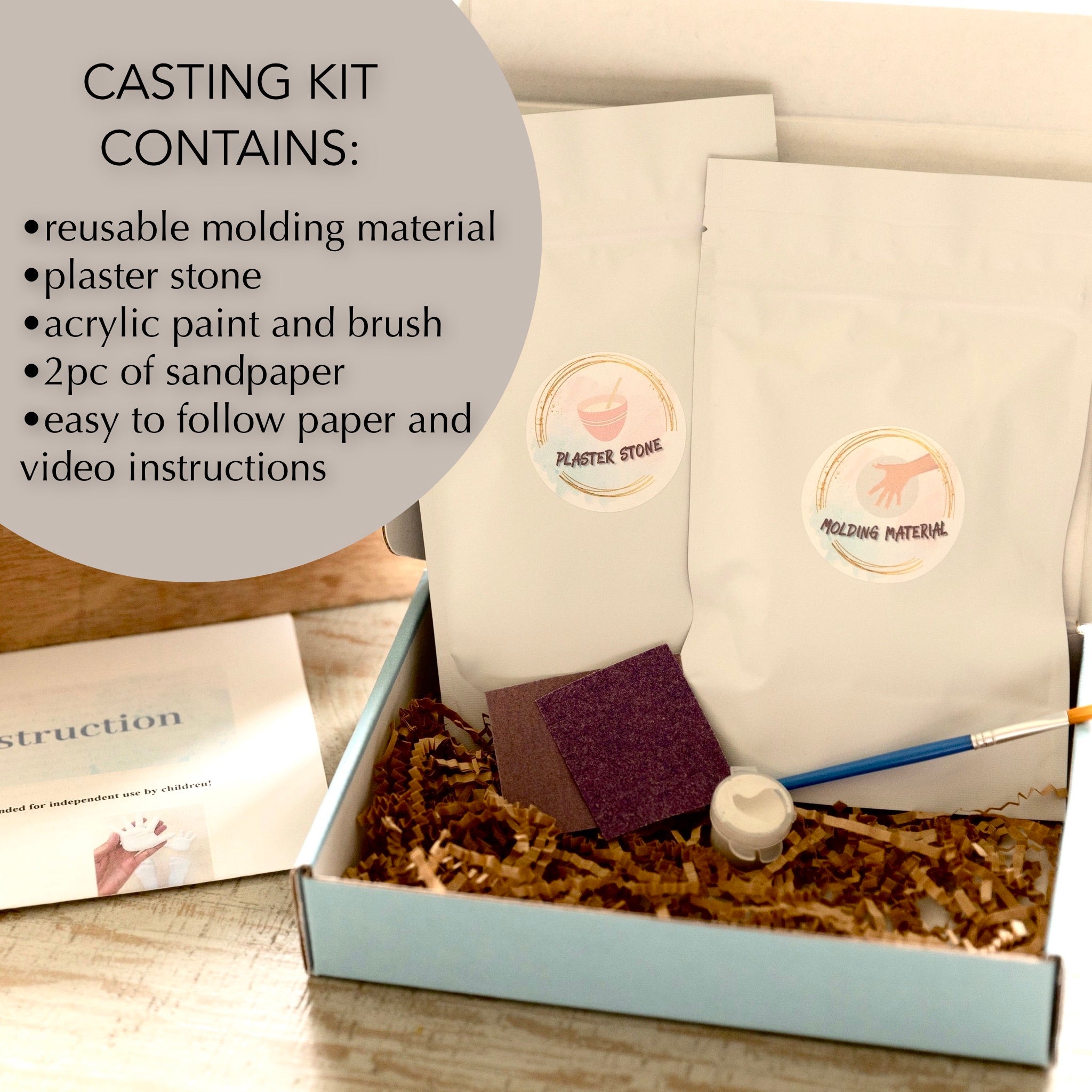 DIY hand and foot casting kit for baby and paw casting kit for dog/cat ...